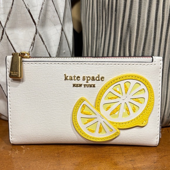 kate spade | Bags | Kate Spade Lemon Drop Applique Small Slim Bifold ...